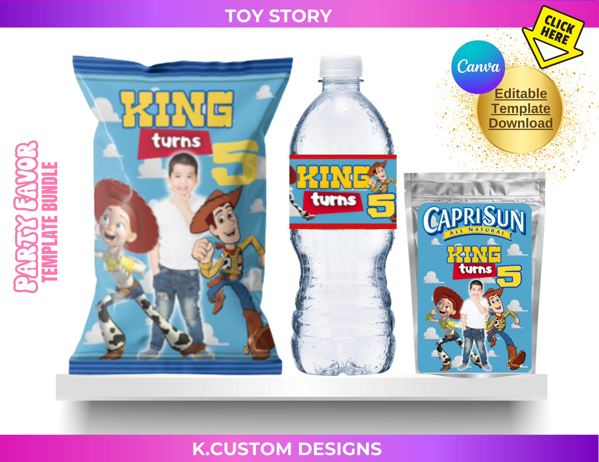 Personalized Toy Story Template Bundle (Canva Template) – K Custom Design
