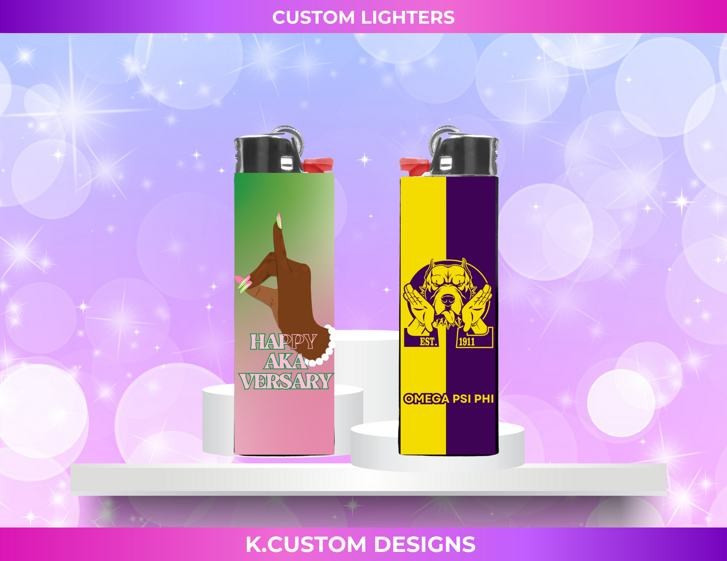 Personalized Lighters – K Custom Design